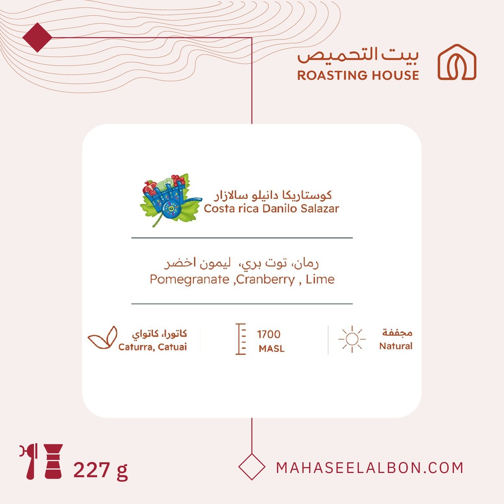 Costa Rica -Danilo Salazar - 227G -Roasting House Roaster | Mahaseel Albon